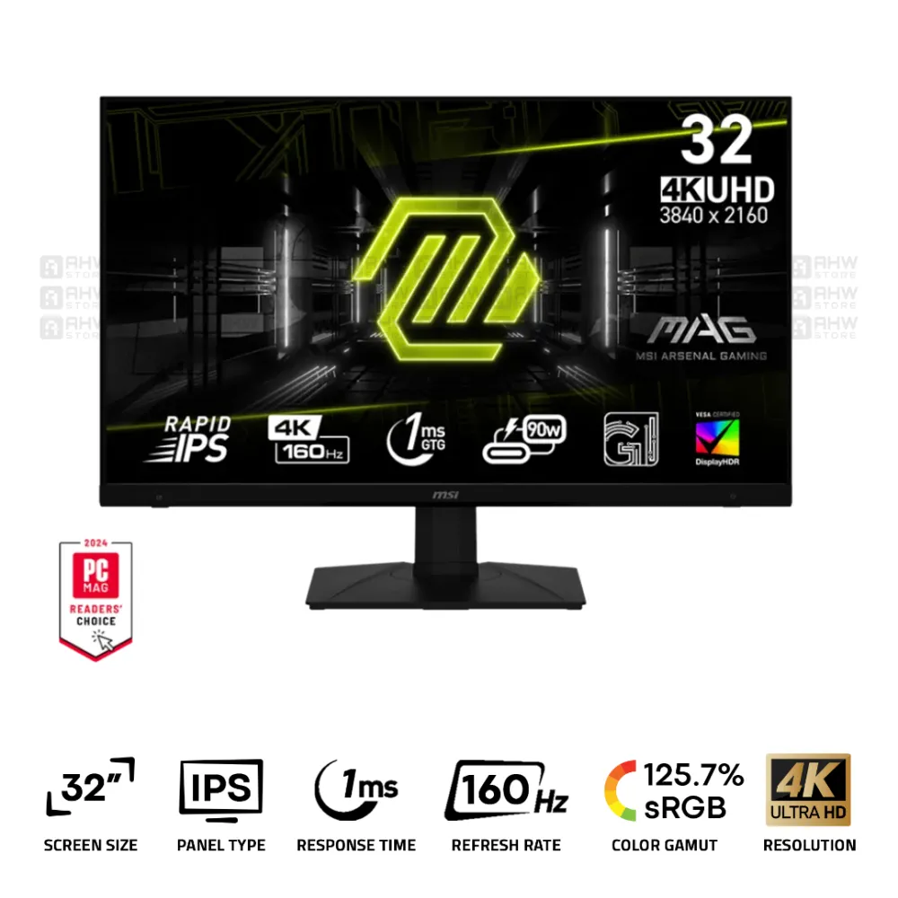 MSI MAG 322UPF Gaming Monitor 31.5 Inch Rapid IPS 4K 160Hz 1Ms GTG Black | AHW Store